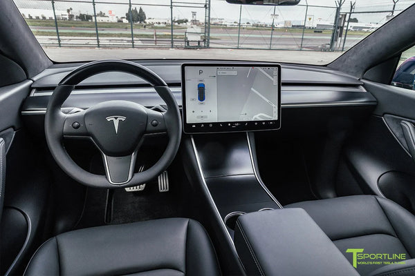 Model Y Factory Black Interior with Satin Black Trim T Sportline Tesla Model S 3 X Y Accessories