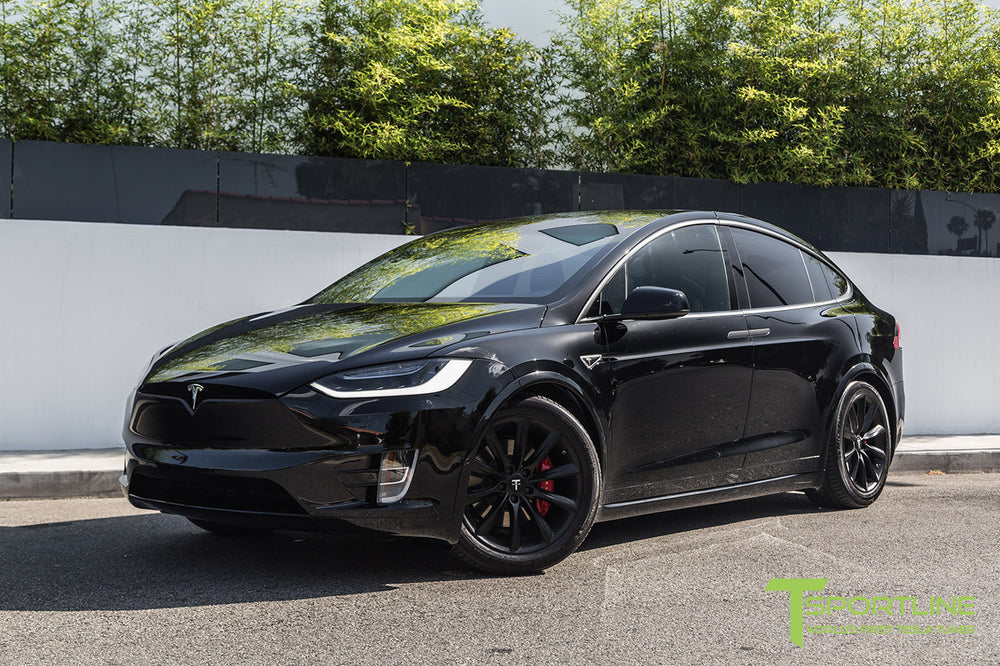 Black Model X with 20" TST Tesla Wheel in Matte Black 2 - T Sportline ...