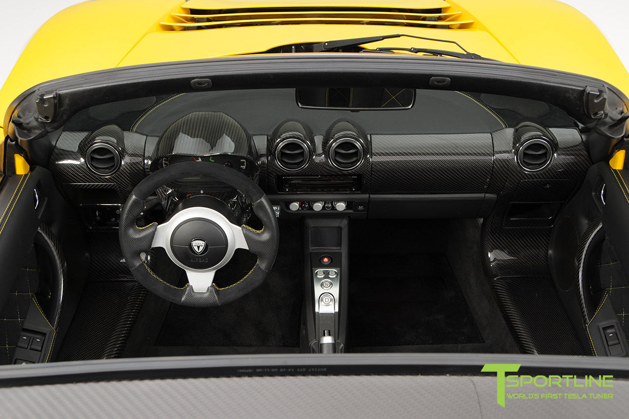Project Starburst - Brilliant Yellow Tesla Roadster - Custom Ferrari B ...