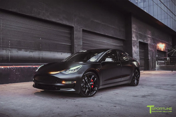Xpel Stealth Black Tesla Model 3 with 20" TSS Wheels - T Sportline ...