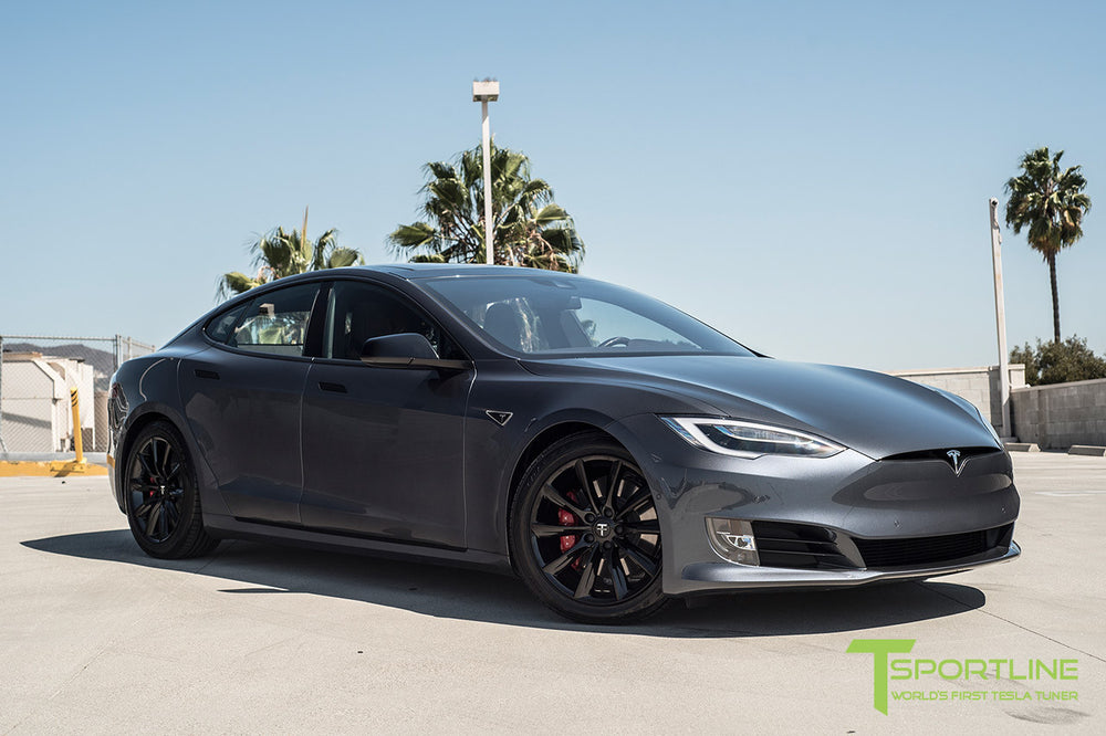 Midnight Silver Metallic Model S 2.0 with 19" TST Tesla Wheel in Gloss ...