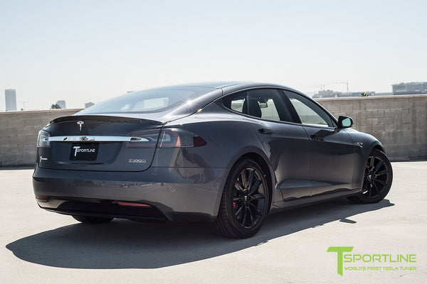 Midnight Silver Metallic Model S 2.0 with 19" TST Tesla Wheel in Gloss ...