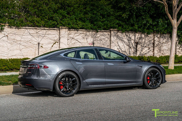 Midnight Silver Metallic Tesla Model S with 20" TSS Flow Forged Wheels ...