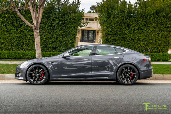 Midnight Silver Metallic Tesla Model S with 20" TSS Flow Forged Wheels ...