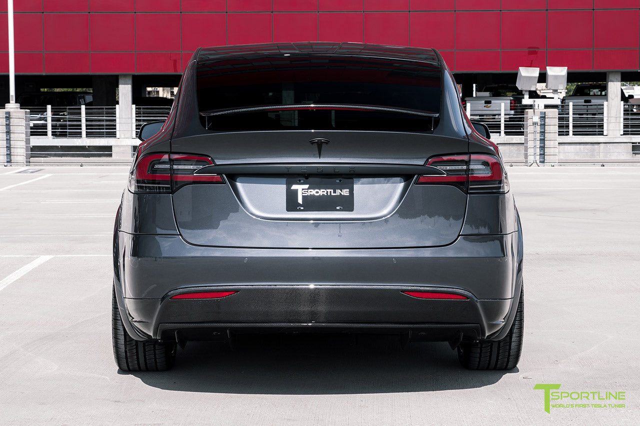 Midnight Silver Metallic Tesla Model X with Carbon Fiber Sport Package ...