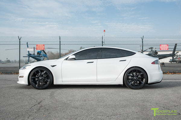 White Tesla Model S Long Range & Plaid 2021 with 21 inch TSSF Forged W ...