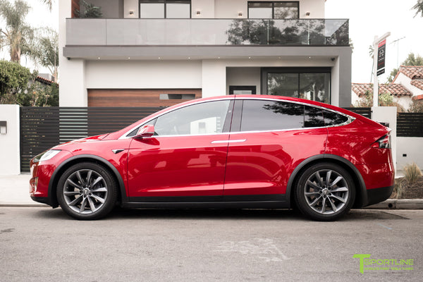 Red Multi-Coat Tesla Model X with Metallic Gray 20 inch TST Wheels by ...