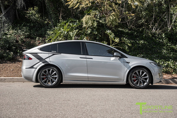 Silver Model X with 20" TST Tesla Wheel in Metallic Grey 1 - T ...