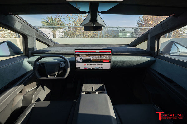 Tesla Cybertruck with Forest Green Alcantara Upper Dash and Door Inser ...