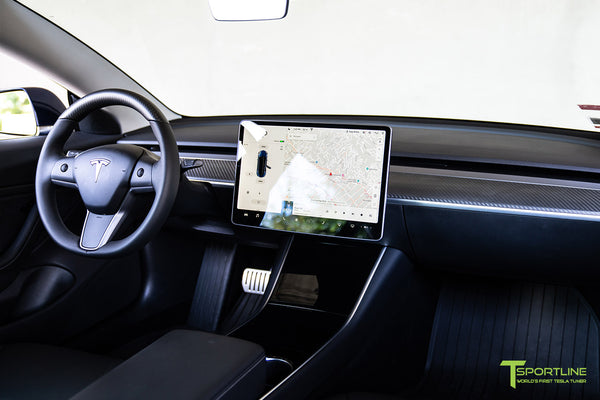 Tesla Model 3 Matte Carbon Fiber Dashboard Dash Panel by T Sportline 1 ...