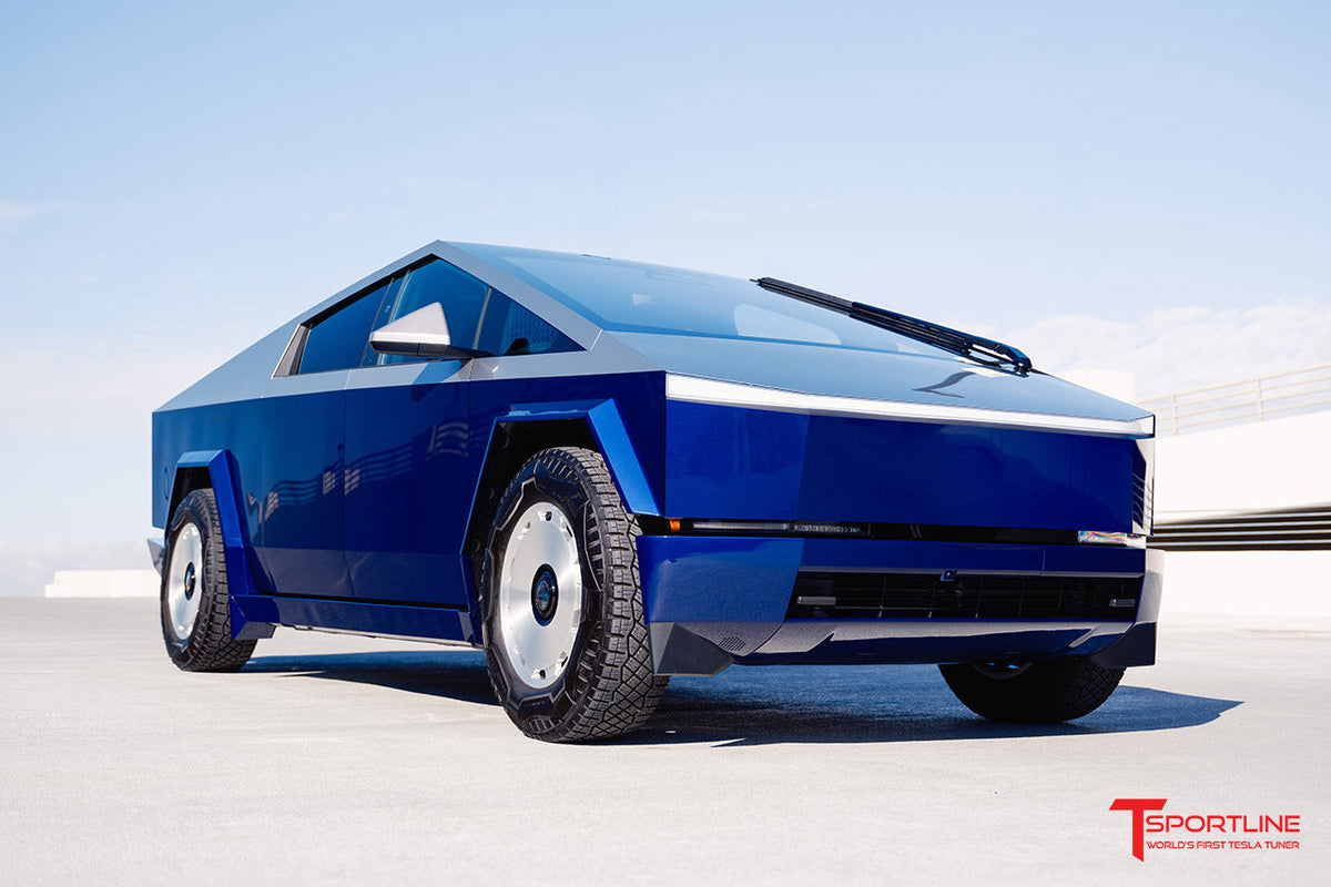 TMaxx Metallic Electric Blue Tesla Cybertruck with Gloss Lunar Silver ...