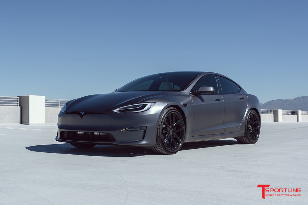 Xpel Stealth Midnight Silver Metallic Tesla Model S with 21" TSSF Whee ...