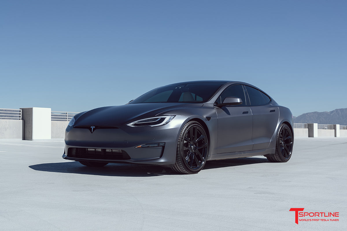 Xpel Stealth Midnight Silver Metallic Tesla Model S with 21" TSSF Whee ...