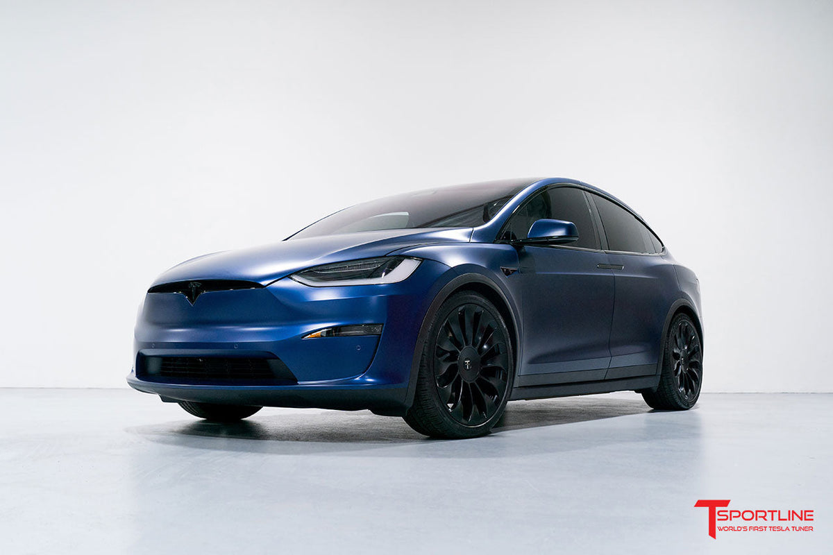 Xpel Stealth Blue Model X with 22" TSV Wheels - T Sportline - Tesla ...