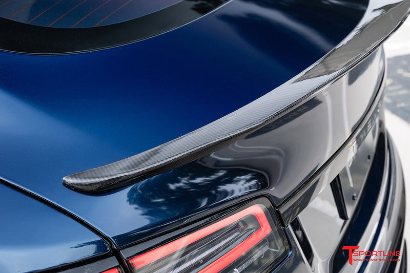 Tesla Model S Carbon Fiber Sport Trunk Decklid Spoiler - T Sportline ...