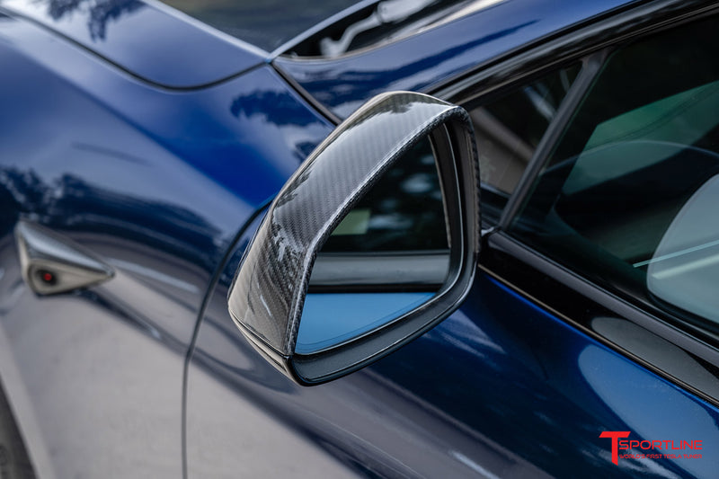 Tesla Model S Precision Carbon Fiber Side Mirror Caps (Set of 2 Covers ...
