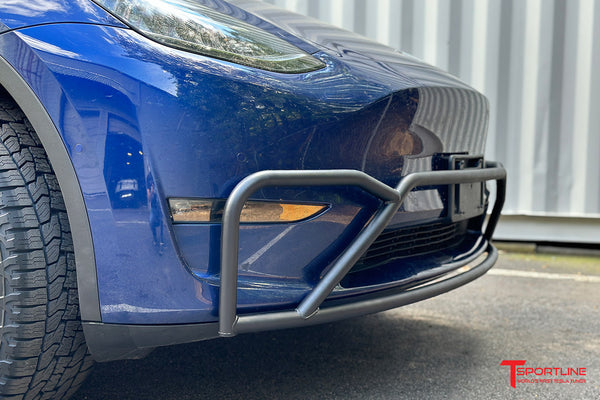Tesla Model Y Overland Bull Bar Brush Guard Fascia Bumper - T Sportline ...