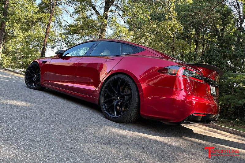 Tesla Model S Carbon Fiber Sport Trunk Decklid Spoiler - T Sportline ...