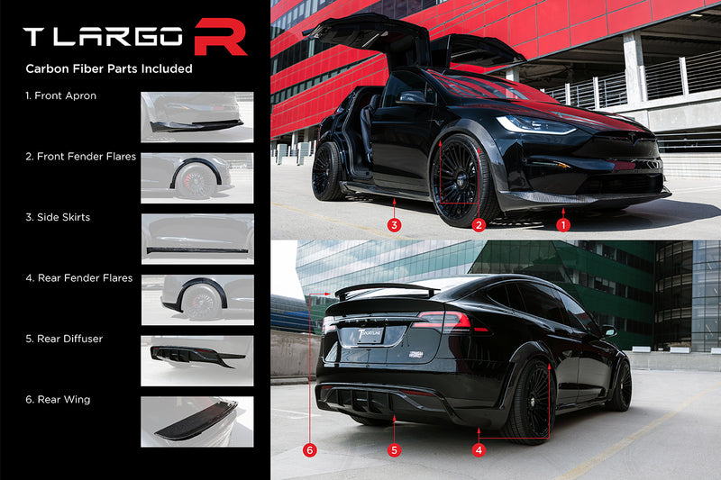 Tesla Model X TLargo-R Carbon Fiber Wide Body Package (2021 - Present ...