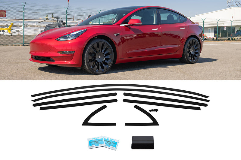 Model 3 DIY Chrome Delete Black Vinyl Trim Kit for Window Trim, Door H ...