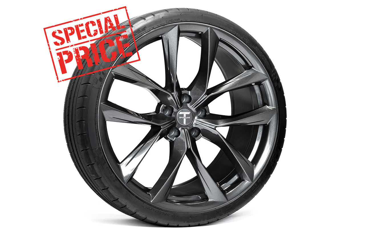 Tesla Model S Long Range Plaid TSS 21 Wheel and Tire Package Set o T Sportline Tesla Model S 3 X Y Accessories