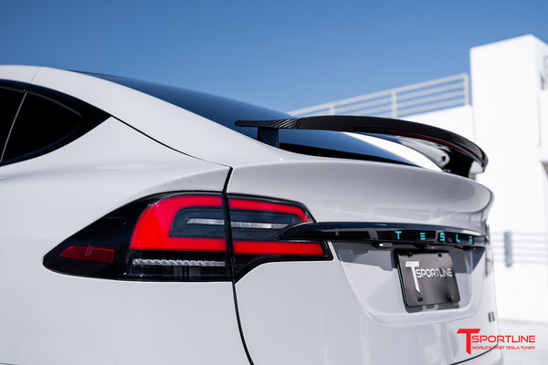 Tesla Model X Carbon Fiber Rear Wing - T Sportline - Tesla Model S, 3 ...