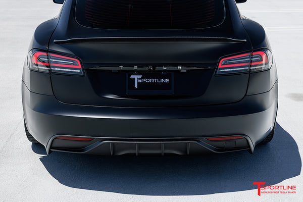 Tesla Model S Long Range & Plaid Carbon Fiber Rear Aero Diffuser (2021 ...