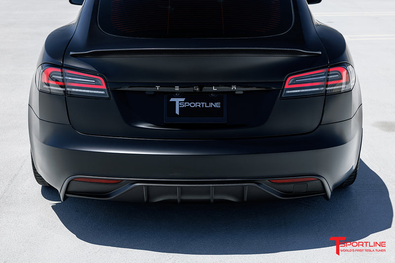 Tesla Model S Long Range & Plaid Carbon Fiber Rear Aero Diffuser (2021 ...