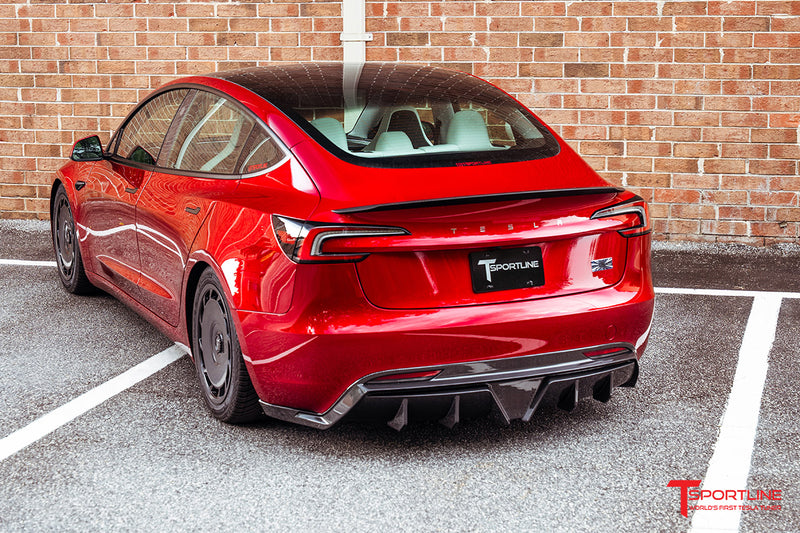 Tesla Model 3 Highland Performance Carbon Fiber Rear Diffuser - T ...