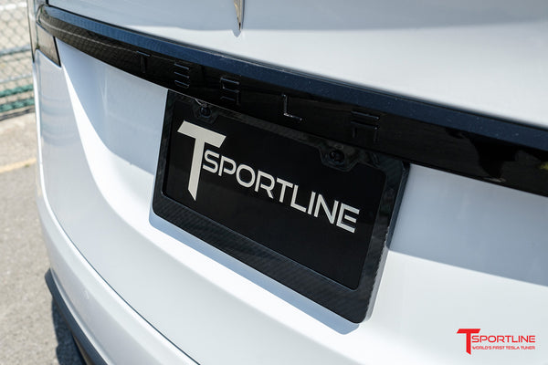 T Sportline Full Coverage Carbon Fiber Tesla License Plate Frame (Set ...