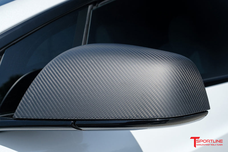 Tesla Model X Precision Carbon Fiber Side Mirror Caps (Set of 2) - T ...