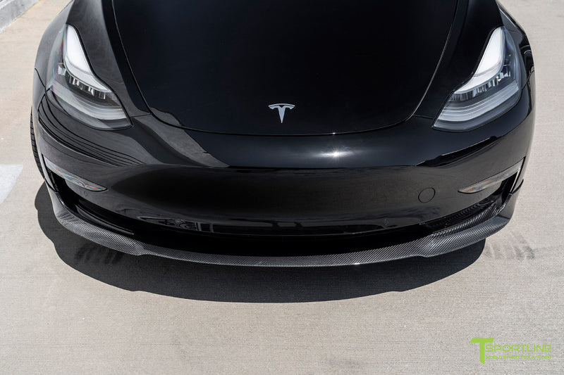 Tesla Model 3 Carbon Fiber Front Apron - T Sportline - Tesla Model S, 3 ...