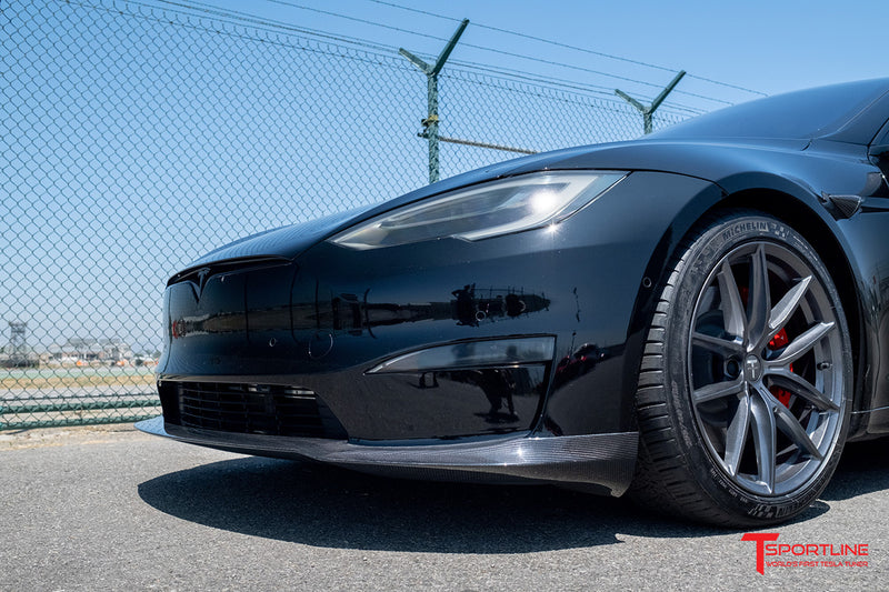 Tesla Model S Long Range & Plaid Carbon Fiber Front Apron (2021 - 2025 ...
