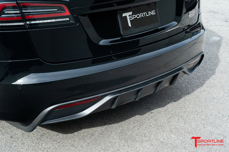 Tesla Model S Long Range & Plaid Carbon Fiber Rear Aero Diffuser (2021 ...