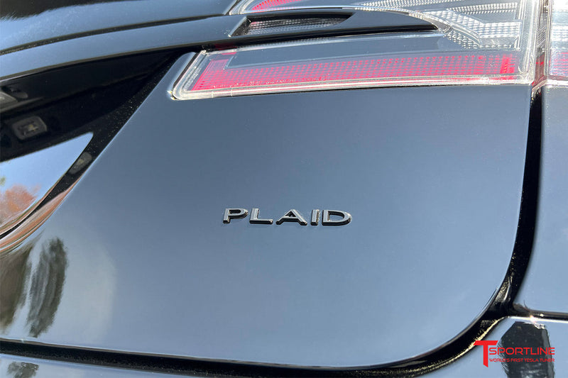 Plaid Trunk Emblem designed to fit Tesla Model S - T Sportline - Tesla ...