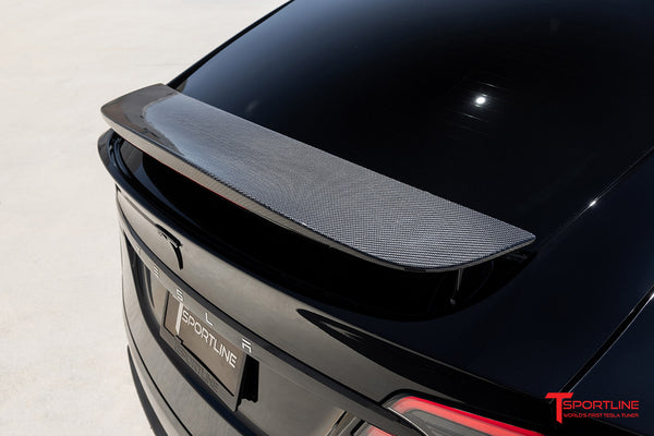 Tesla Model X Carbon Fiber Rear Wing - T Sportline - Tesla Model S, 3 ...