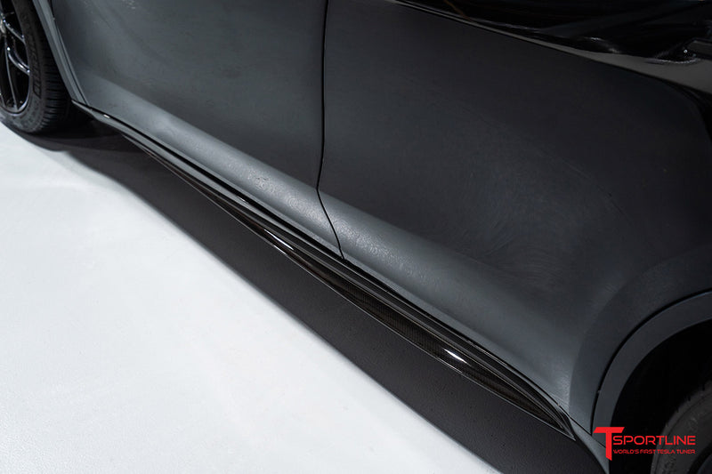 Tesla Model Y Carbon Fiber Side Skirts (Rocker Panel) - T Sportline ...