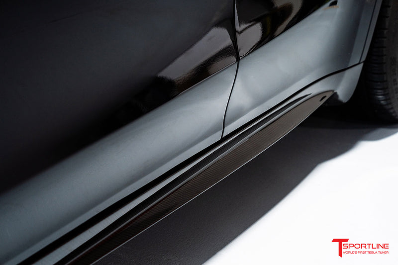 Tesla Model Y Carbon Fiber Side Skirts (Rocker Panel) - T Sportline ...