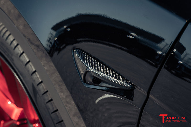 Tesla Model Y Precision Carbon Fiber Fender Camera Covers (Set of 2 ...