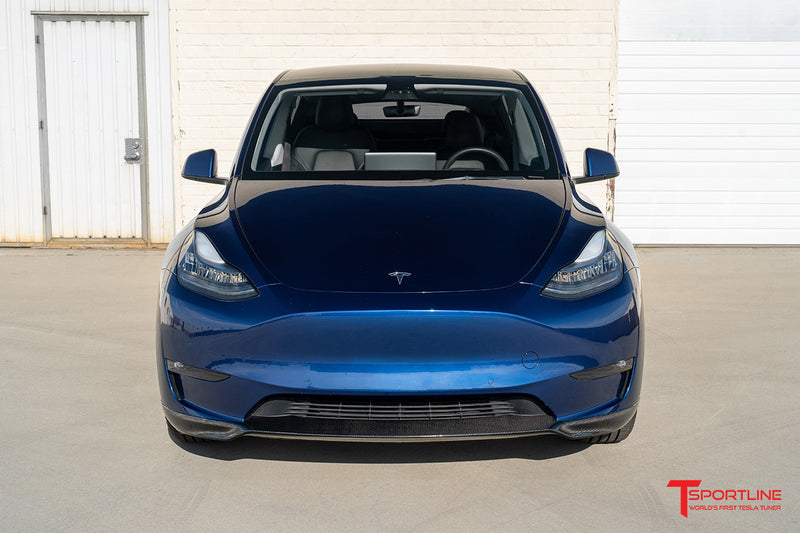 Tesla Model Y Carbon Fiber Front Apron - T Sportline - Tesla Model S, 3 ...