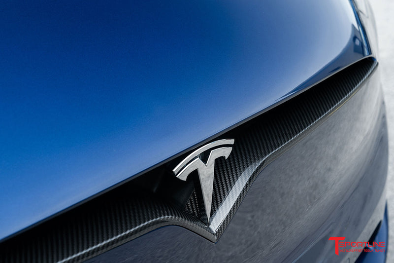 Tesla Model X Carbon Fiber Front V Trim - T Sportline - Tesla Model S ...
