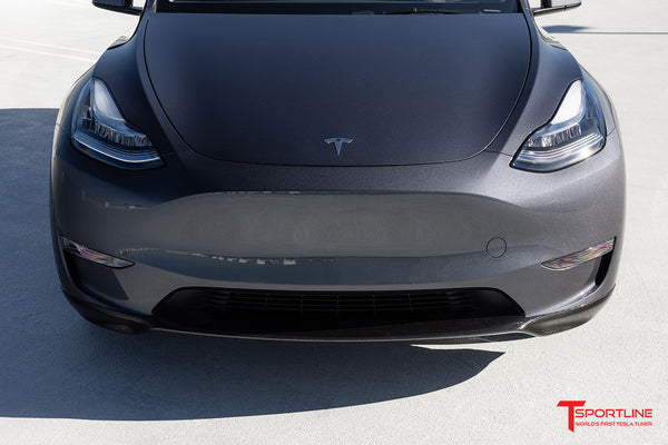 Tesla Model Y Carbon Fiber Front Apron - T Sportline - Tesla Model S, 3 ...