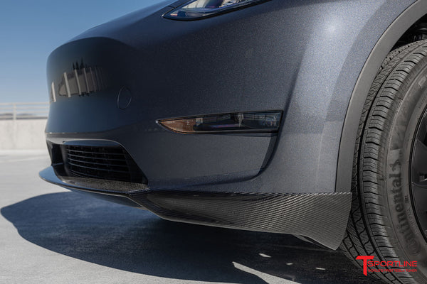 Tesla Model Y Carbon Fiber Front Apron - T Sportline - Tesla Model S, 3 ...
