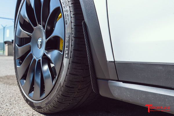 Tesla Model X Carbon Fiber Mud Flaps (Set of 4) - T Sportline - Tesla ...
