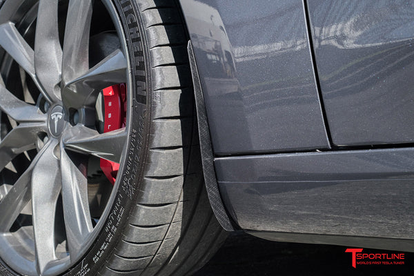 Tesla Model 3 / Y Carbon Fiber Mud Flaps (Set of 4) - T Sportline ...