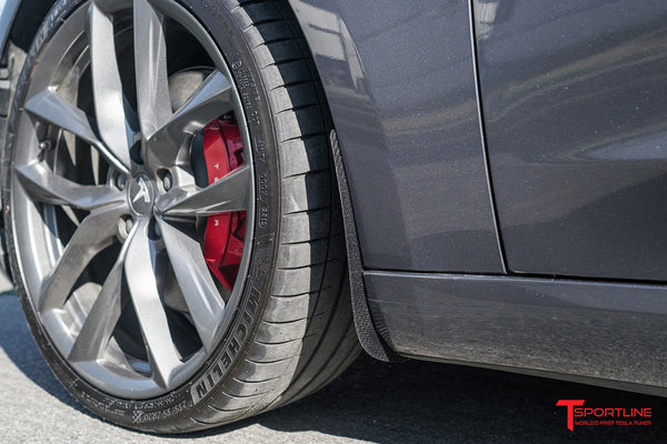 Tesla Model 3 / Y Carbon Fiber Mud Flaps (Set of 4) - T Sportline ...