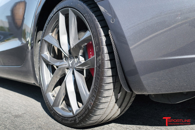 Tesla Model 3 / Y Carbon Fiber Mud Flaps (Set of 4) - T Sportline ...