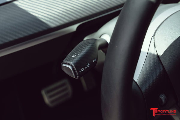Tesla Model 3 Precision Carbon Fiber Turn Signal & Gear Shift Stalk Tr ...