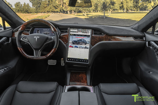 Tesla Model S Burl Wood Dash Panel and Center Console Kit - T Sportline ...