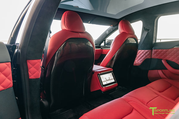 Tesla Model S Long Range & Plaid Carbon Fiber Seat Back Set (2021 - Ma ...